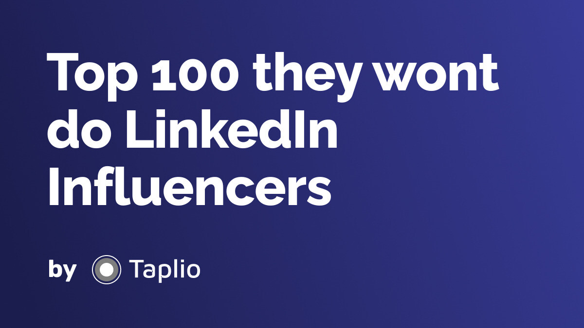 The 100 Best Linkedin Influencers About They Wont Do